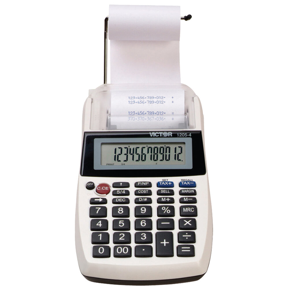 Victor 1205-4 12-Digit Black One-Color Handheld Printing Calculator - 2 ...