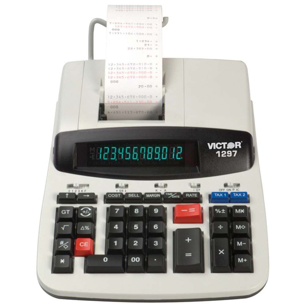 Victor 1297 12-Digit Black / Red Two-Color Commercial Printing ...