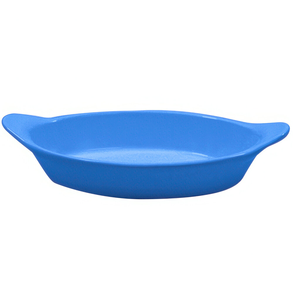 Tablecraft CW1730CBL 24 oz. Cobalt Blue Cast Aluminum Oval Server with ...