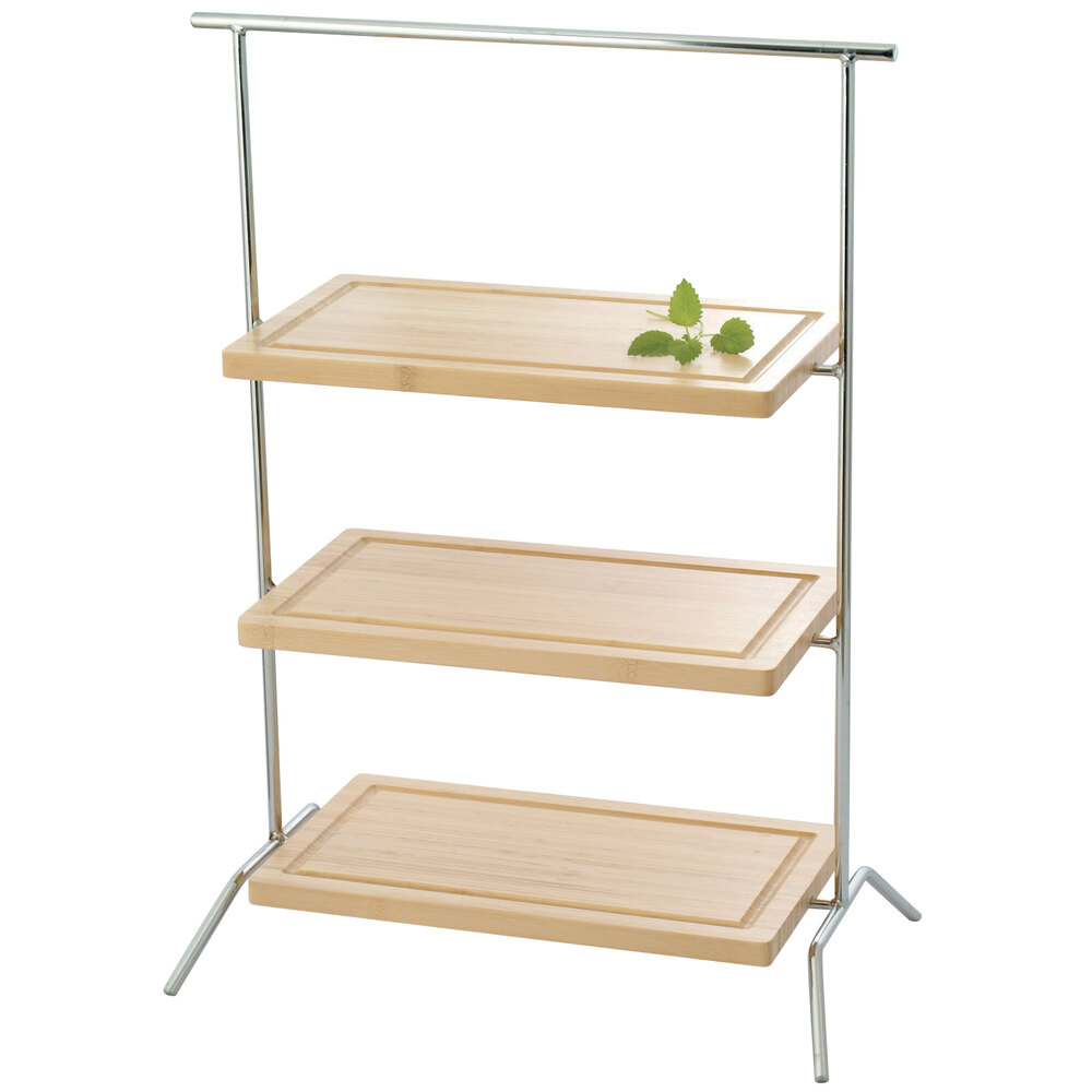 Clipper Mill by GET IR-607C 3-Tier Chrome Plated Iron Rectangular Riser ...