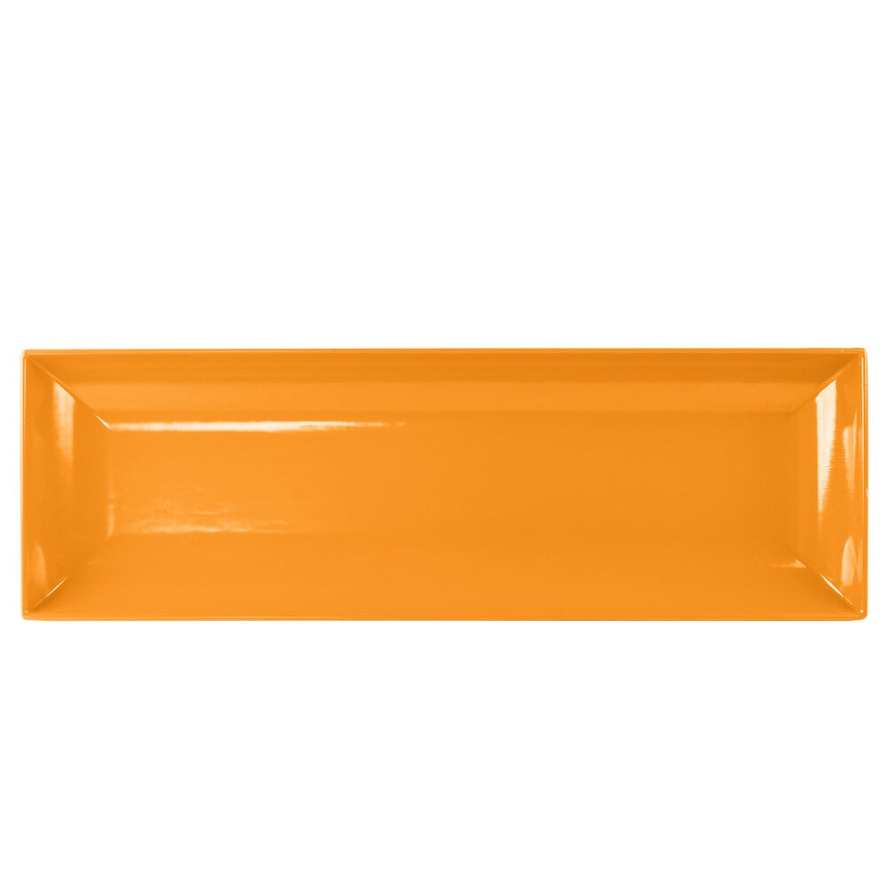 TableCraft CW11047X 25" x 8" x 2 1/2" Orange Cast Aluminum Flared ...