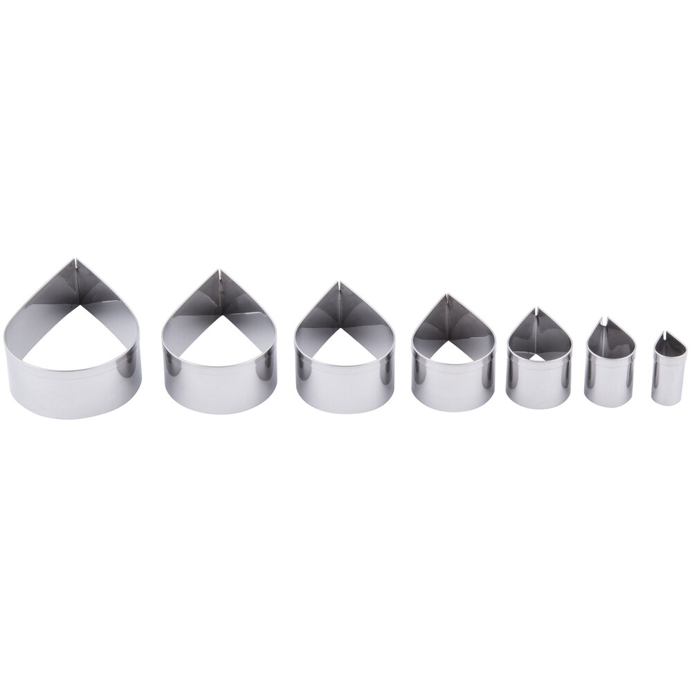 Ateco 5266 7-Piece Stainless Steel Teardrop Cutter Set
