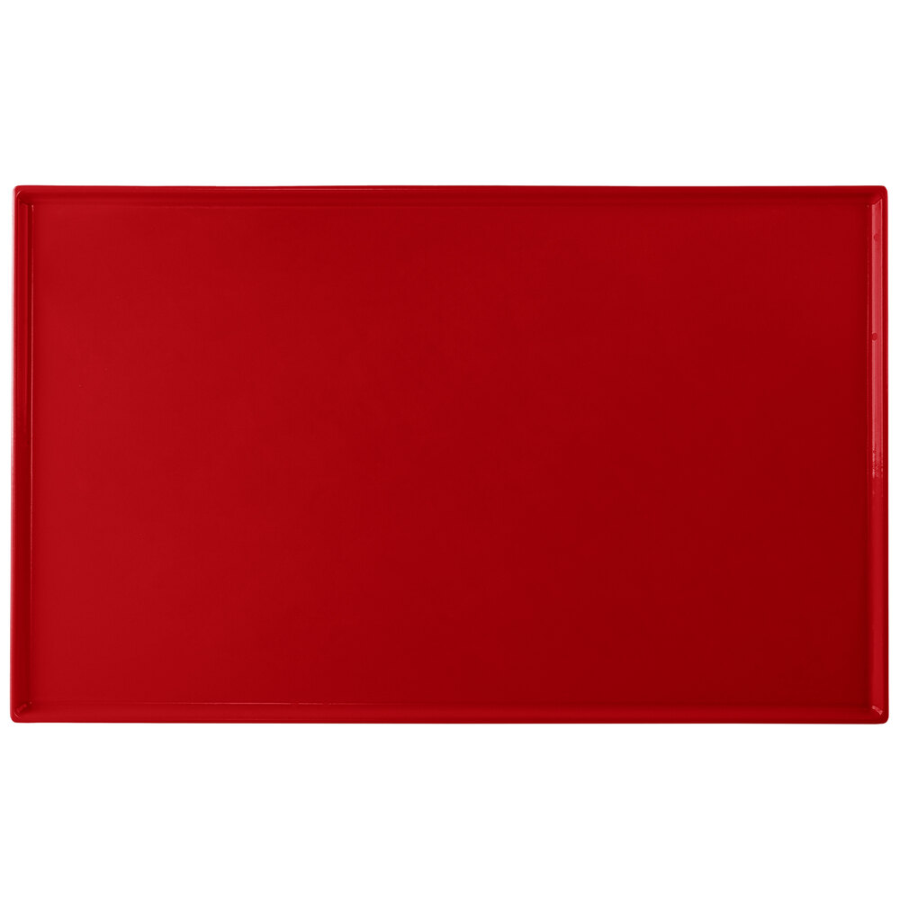 TableCraft CW2111R 21" x 12 7/8" x 3/8" Red Cast Aluminum Rectangular ...