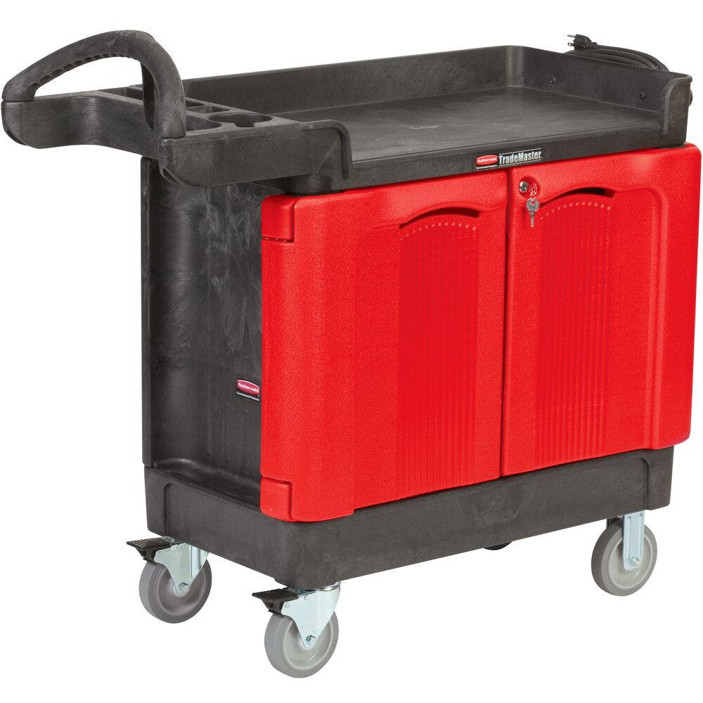 Rubbermaid FG451288BLA TradeMaster 41 9/16" x 18 3/16" Black Cart with ...
