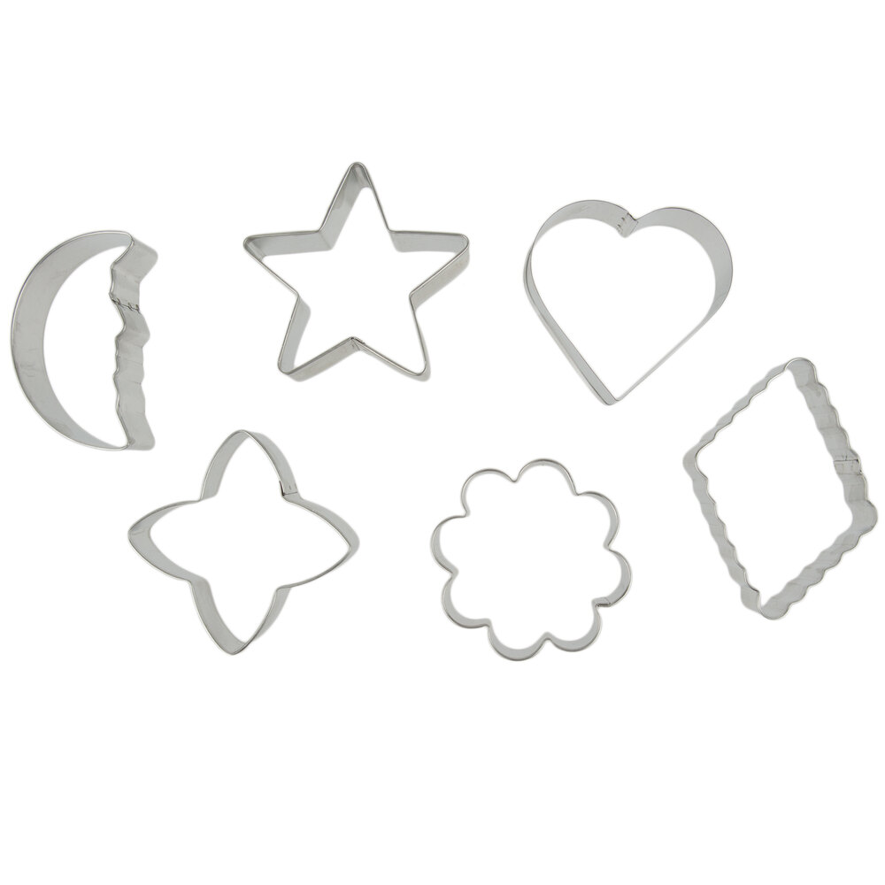 Wilton 2308-1235 6-Piece Metal Basic Shapes Cookie Cutter Set
