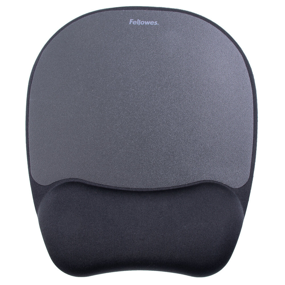 Fellowes 9176501 Black Mouse Pad with Foam Wrist Rest