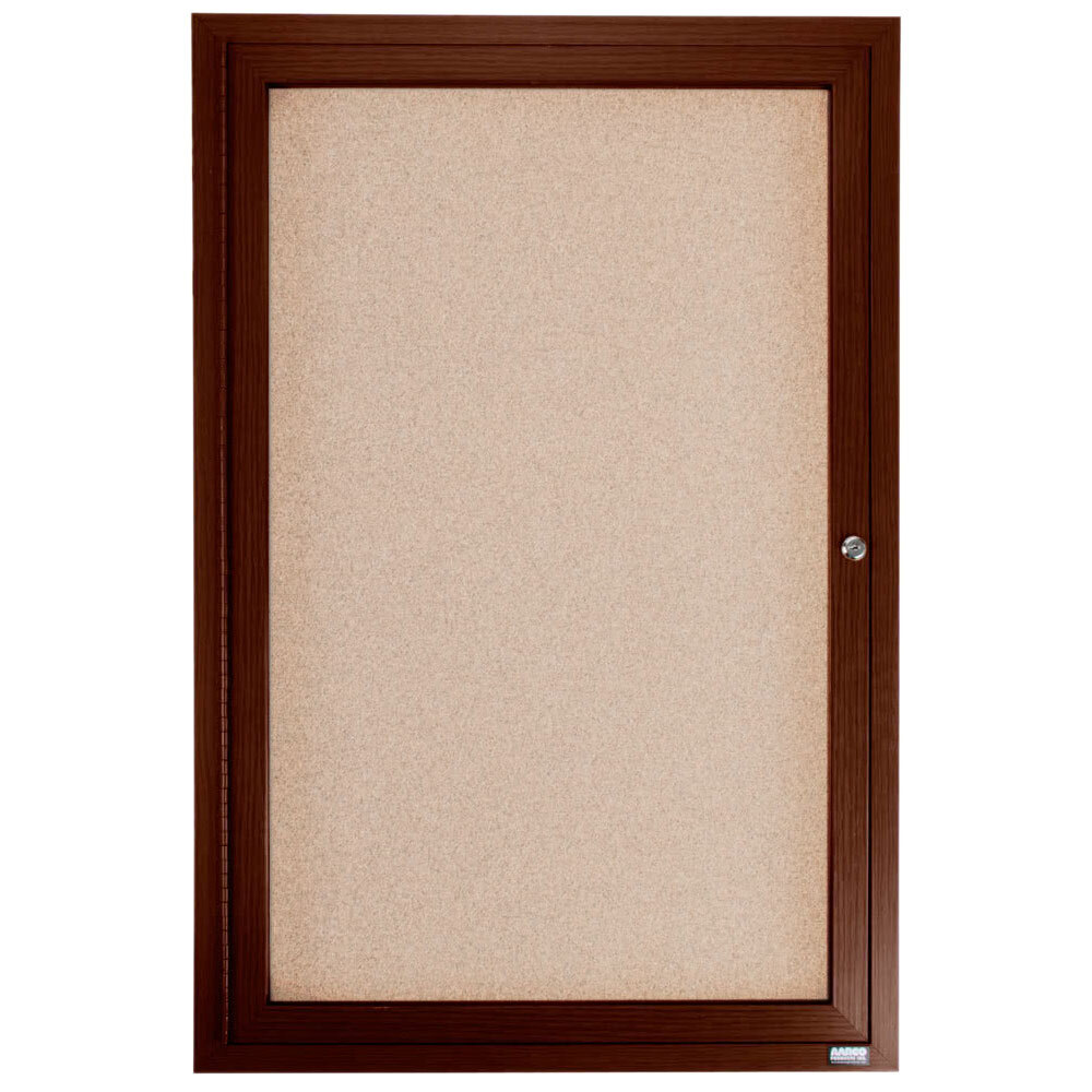 Aarco WBC4836R 48" x 36" Enclosed Hinged Locking 1 Door Bulletin Board ...