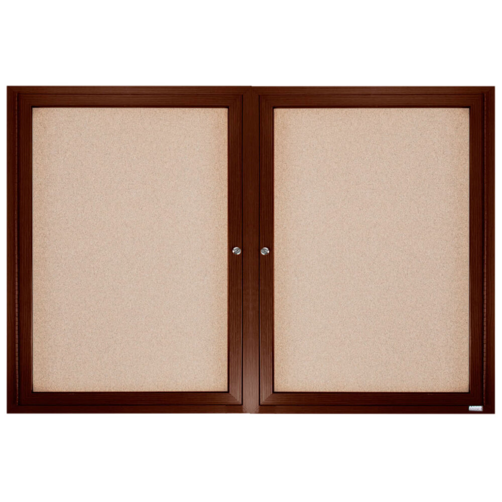 Aarco WBC4872R 48" x 72" Enclosed Hinged Locking 2 Door Bulletin Board ...