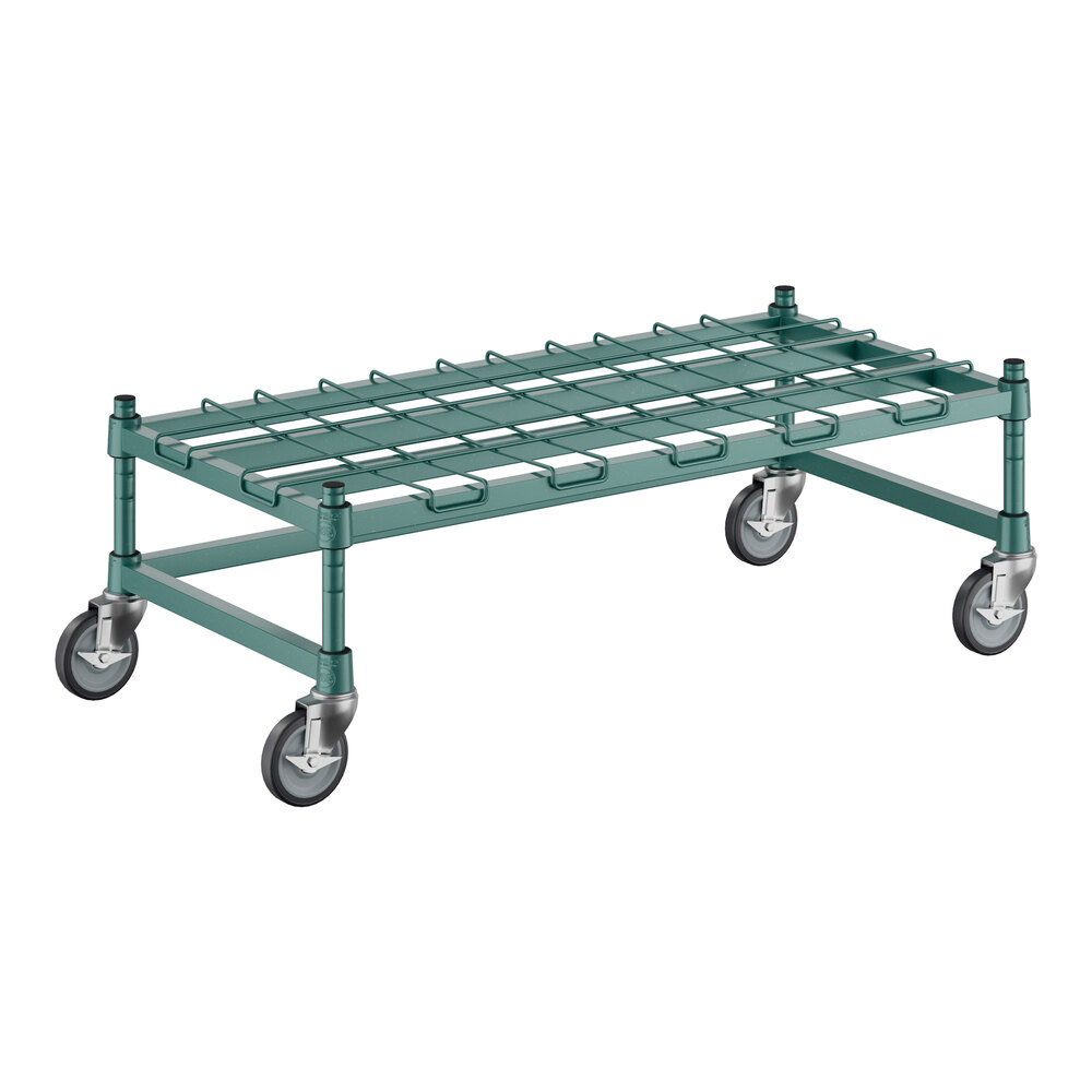 Regency 18" x 36" Heavy-Duty Mobile Green Dunnage Rack with Mat