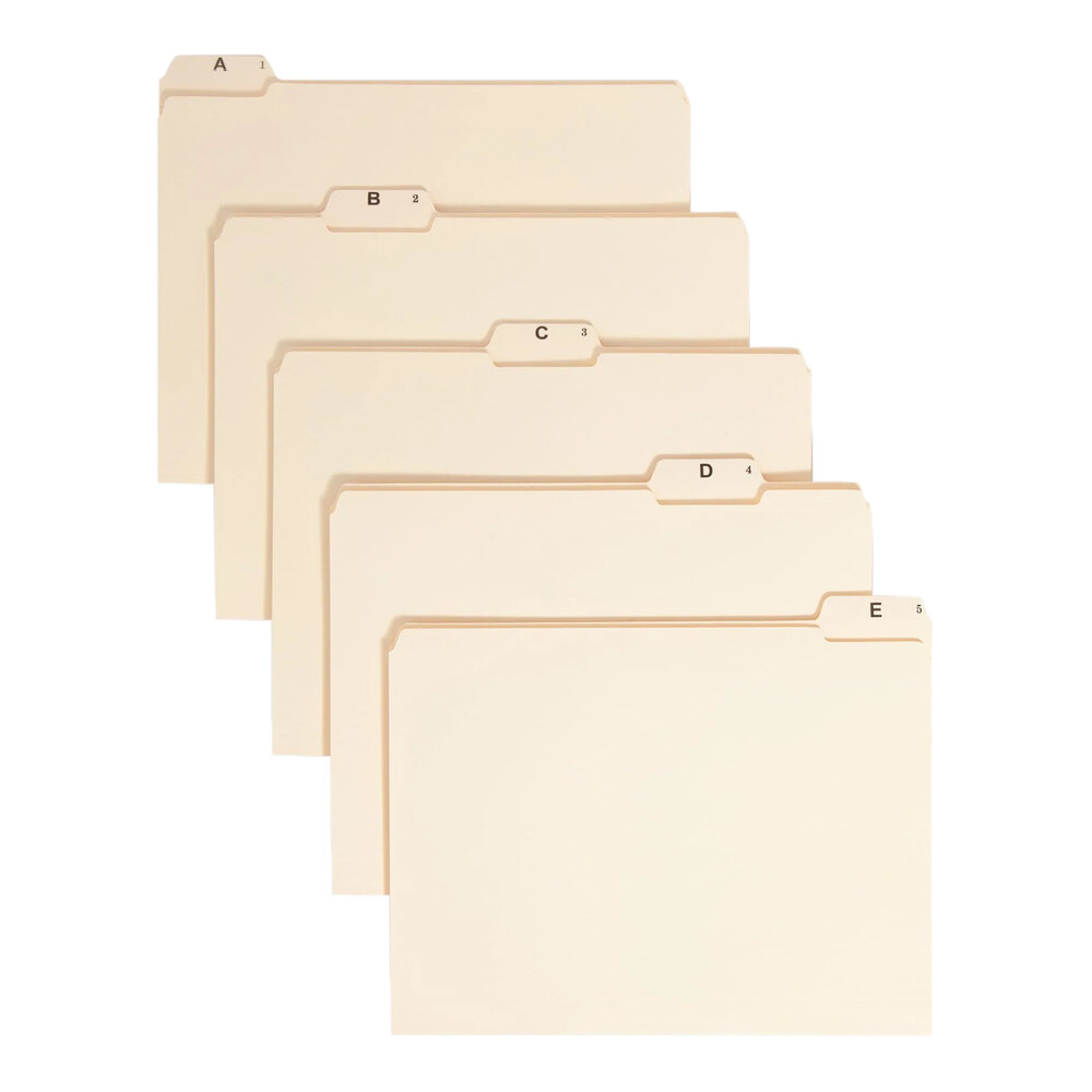 Smead 11777 Indexed Letter Size File Folder, A-Z - Standard Height with ...