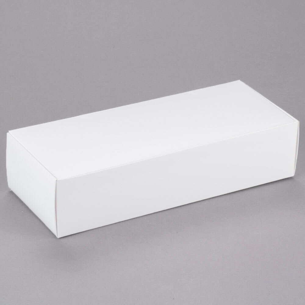 10 5/8" x 4 1/4" x 2 1/2" White 3 lb. 1-Piece Candy Box - 250/Case
