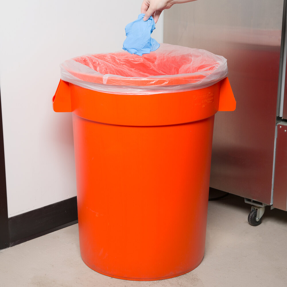 Carlisle 34103224 Bronco 32 Gallon Orange Trash Can