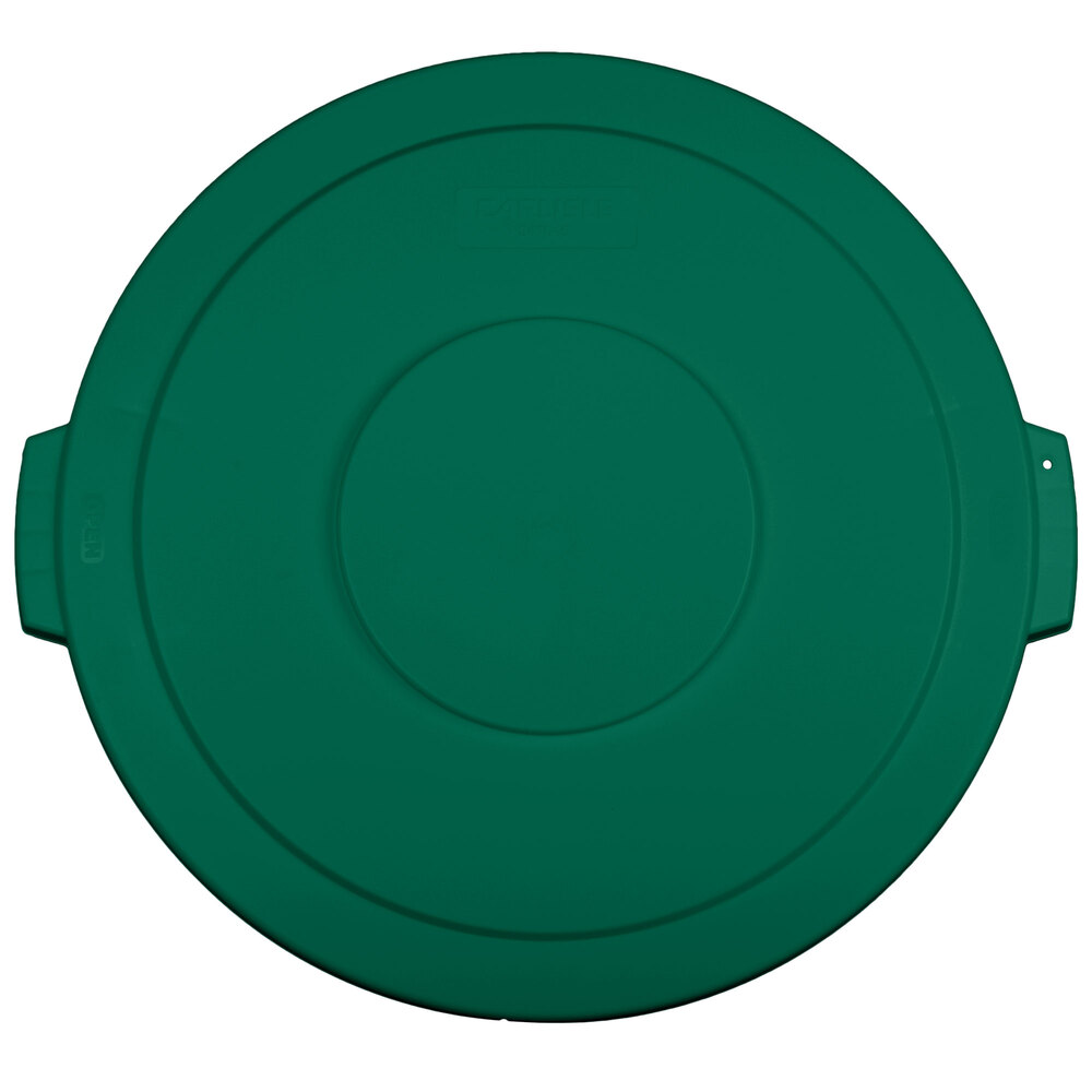 Carlisle 84104509 Bronco 44 Gallon Green Flat Round Trash Can Lid