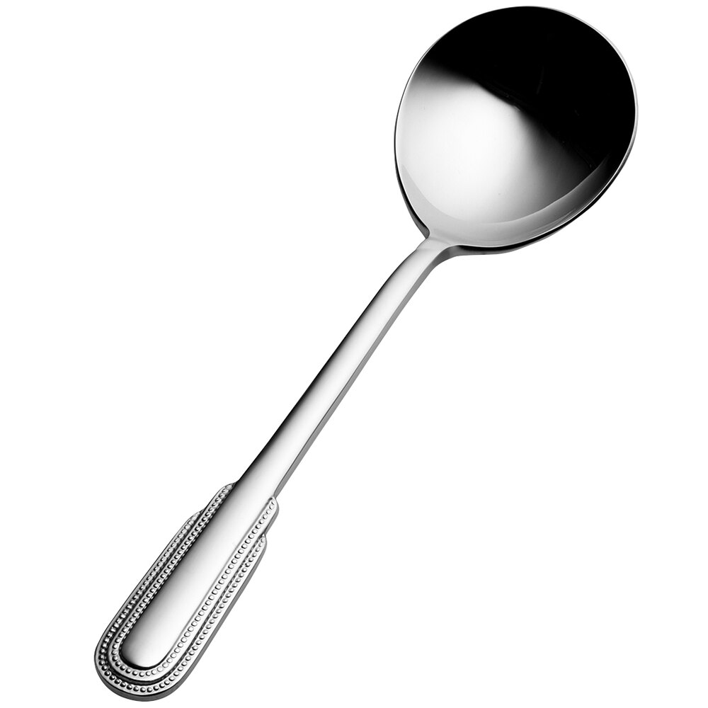 Bon Chef S2401 Empire 6 1/4" 18/10 Stainless Steel Bouillon Spoon - 12/Case