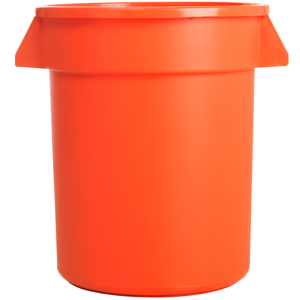 Carlisle 34102024 Bronco 20 Gallon Orange Round Trash Can