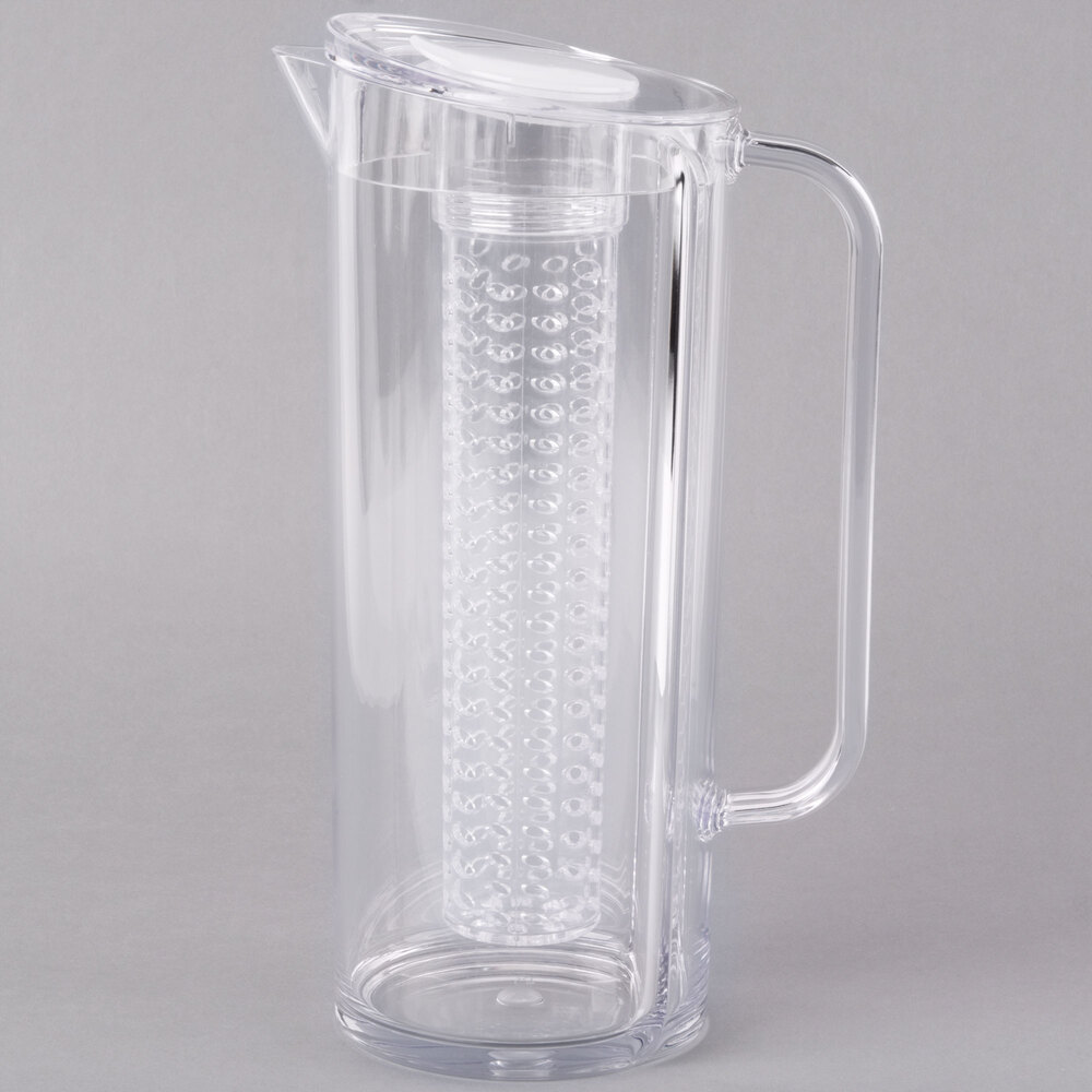 Tablecraft PP322FIN 2 Qt. Plastic Pitcher with Infusion Chamber
