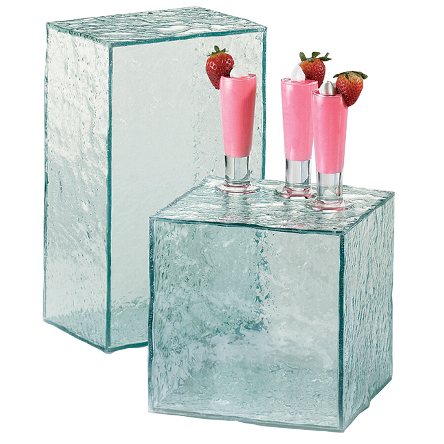 Cal-Mil 432-13-43 Glacier Acrylic Faux Glass Rectangular Riser - 13" x ...