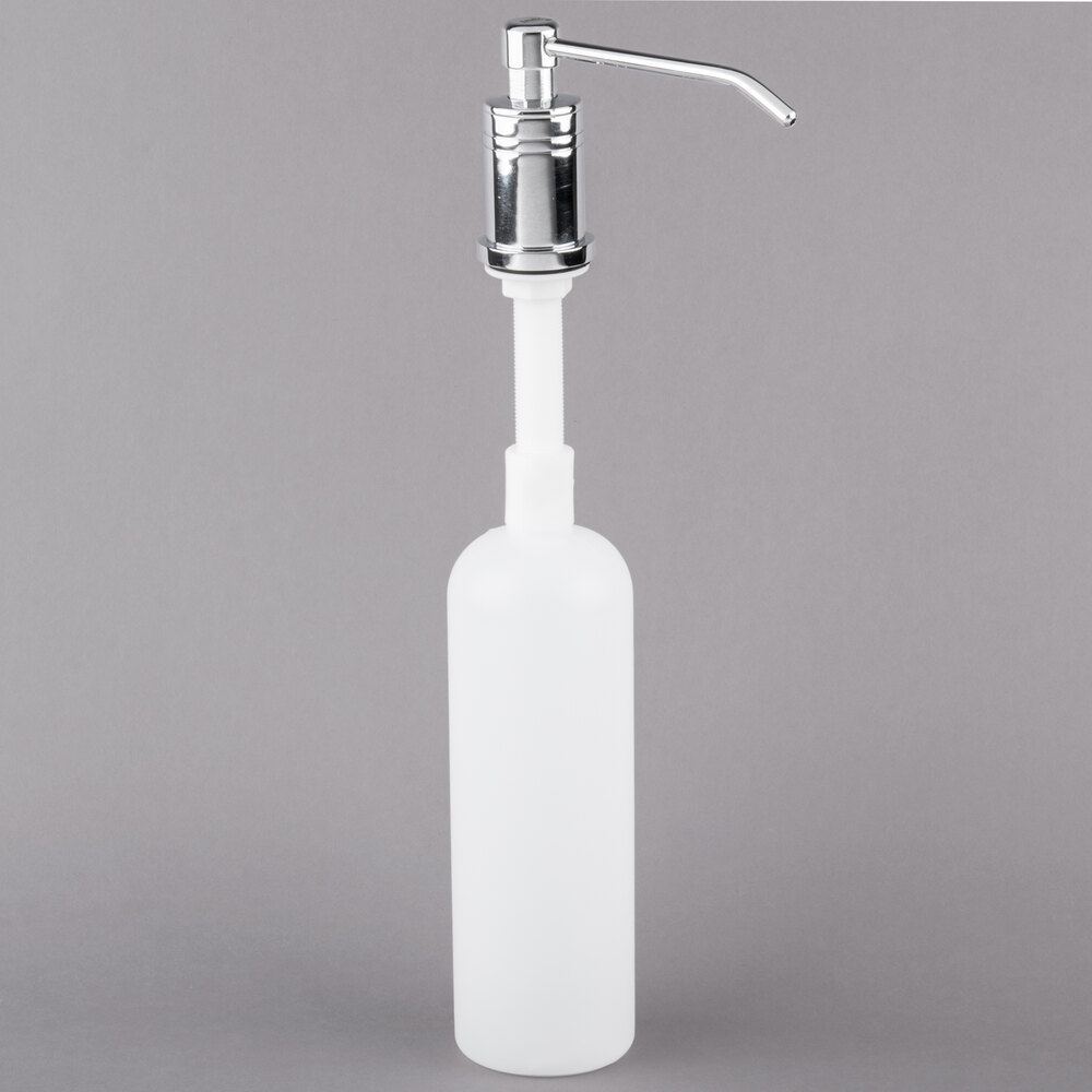 Lavex Janitorial 34 oz. Stainless Steel Under Counter Liquid Soap Dispenser