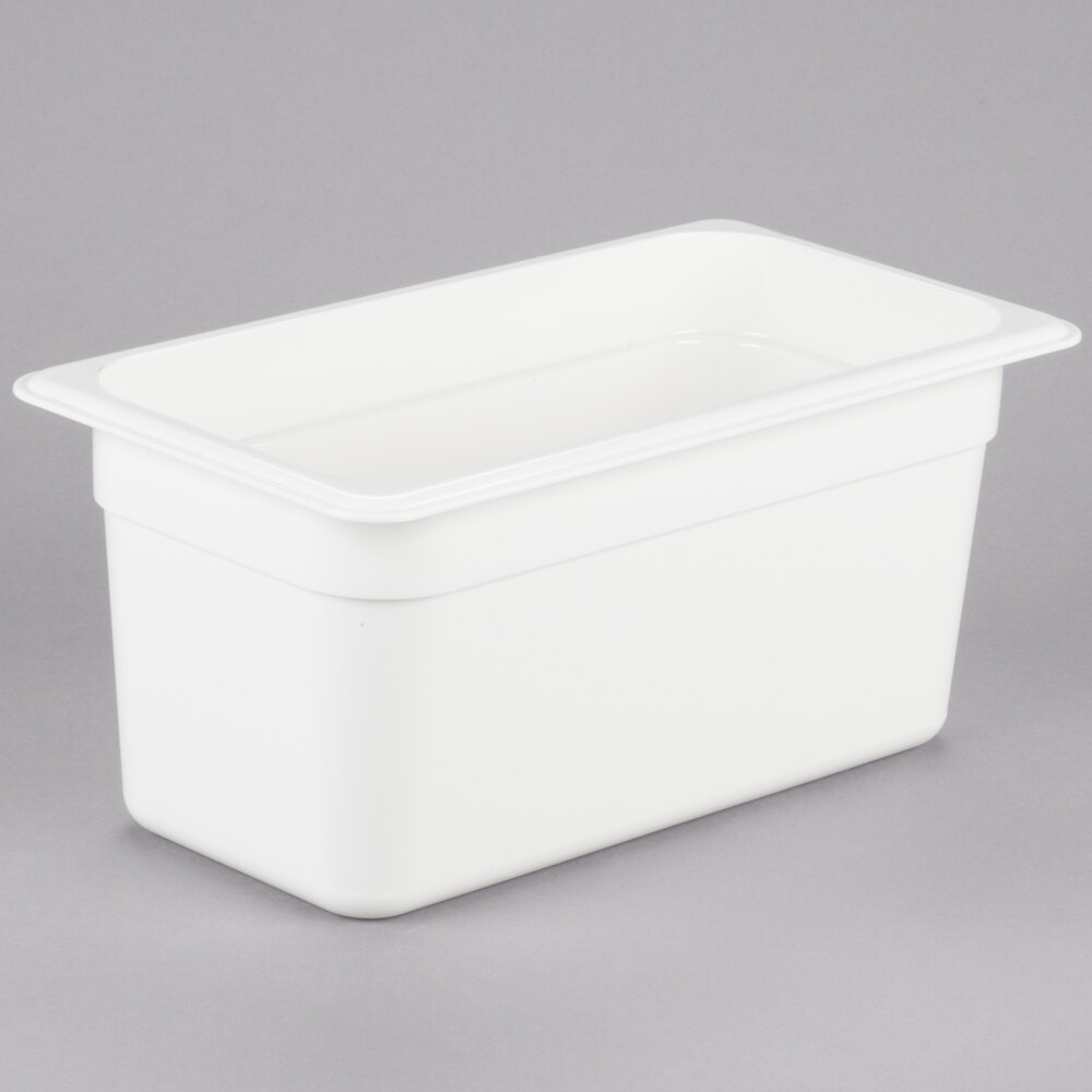 Cambro 36CW148 Camwear 1/3 Size White Polycarbonate Food Pan - 6" Deep