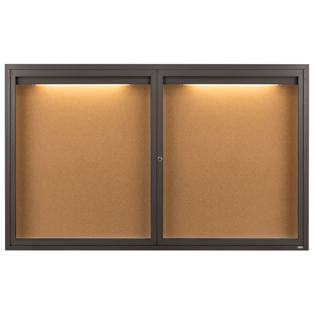 Aarco DCC3660RIBA 36" x 60" Enclosed Hinged Locking 2 Door Bronze ...