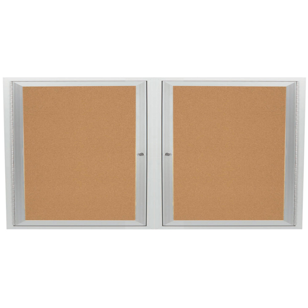 Aarco DCC3672R 36" x 72" Enclosed Hinged Locking 2 Door Satin Anodized ...