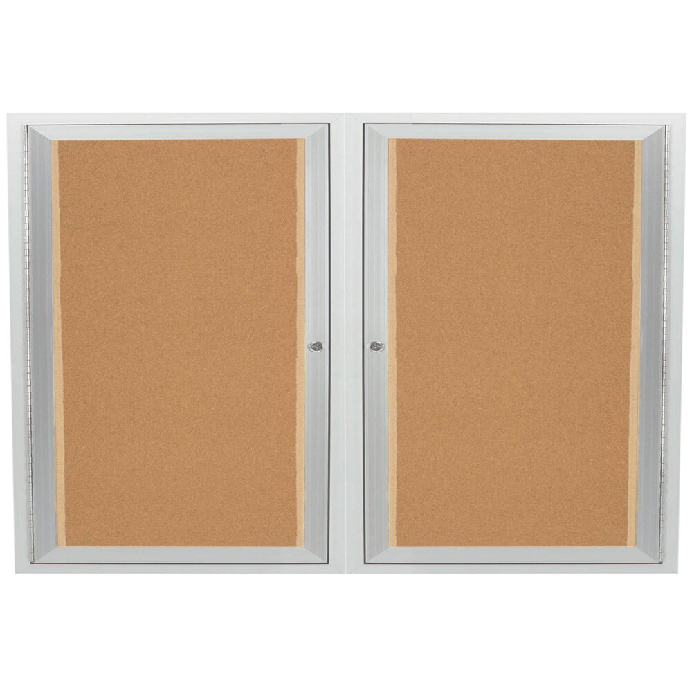 Aarco DCC3660RI 36" x 60" Enclosed Hinged Locking 2 Door Satin Anodized ...