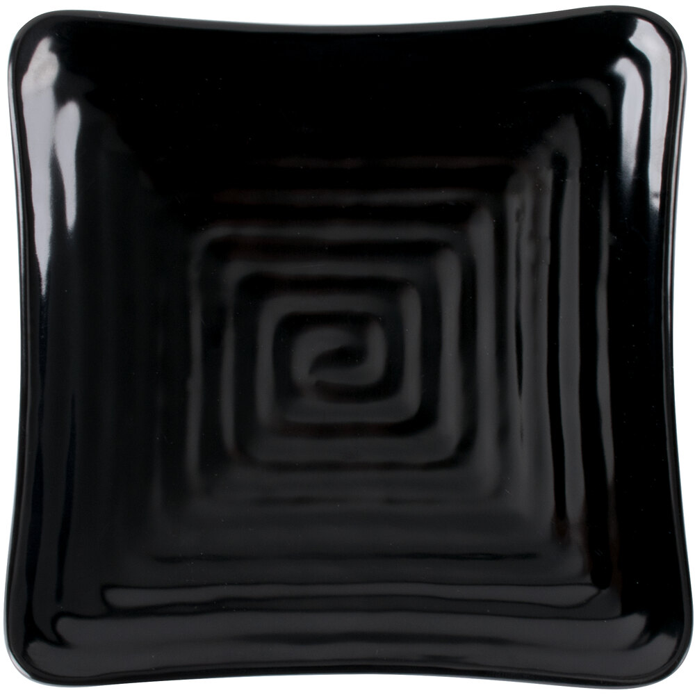 GET ML-60-BK Milano 6" Black Melamine Square Plate - 12/Pack