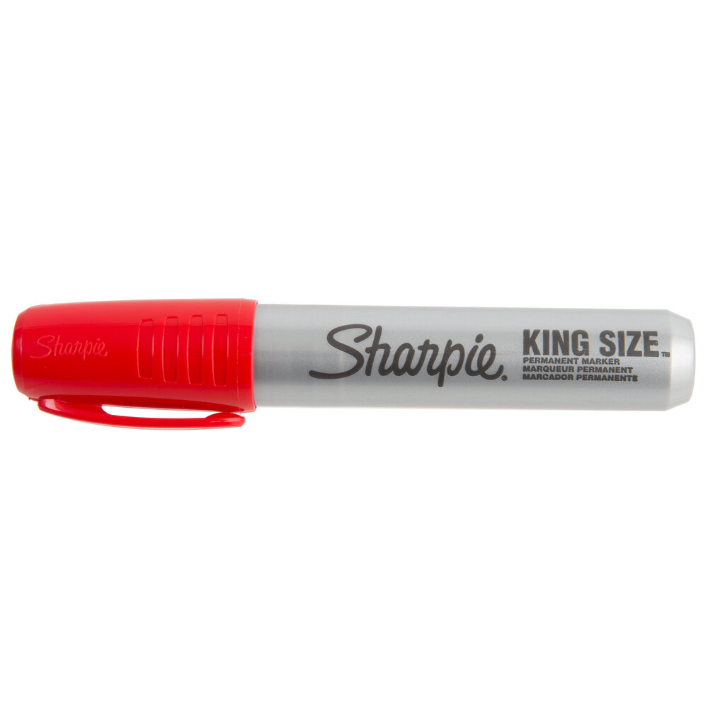 Sharpie 15002 King Size Red Chisel Tip Permanent Marker - 12/Pack