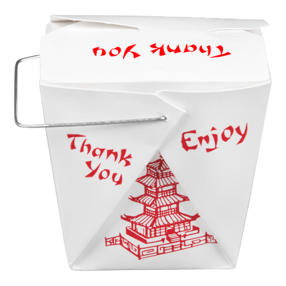 Fold-Pak 32WHPAGODM 32 oz. Pagoda Chinese / Asian Paper Take-Out ...