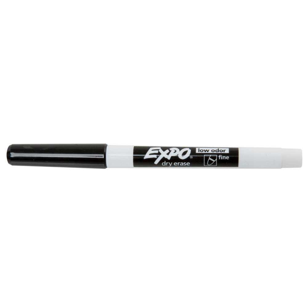 Expo 1921062 Black Low-Odor Fine Point Dry Erase Marker - 36/Box