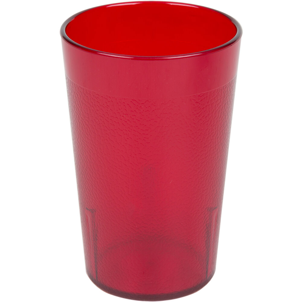 Cambro 1200P2156 Colorware 12.6 oz. Customizable Ruby Red SAN Plastic ...
