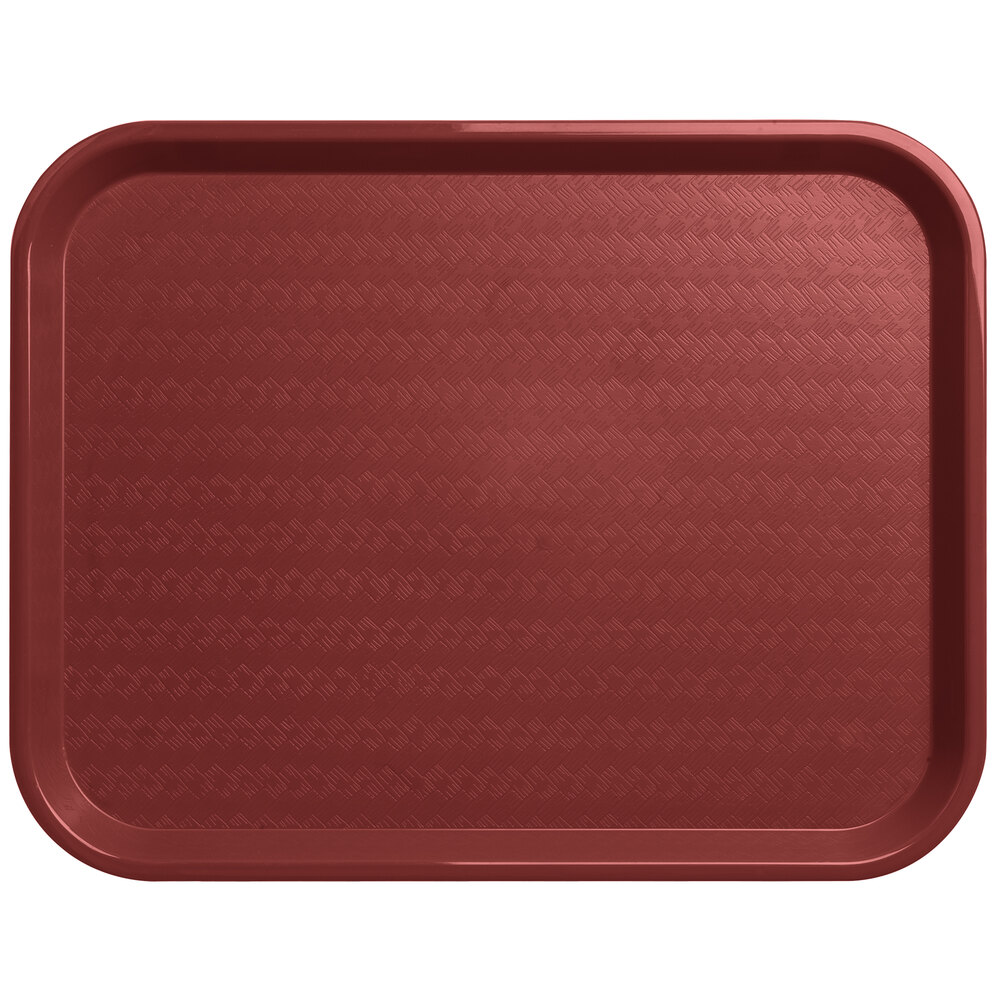 Carlisle CT141861 Cafe 14" x 18" Burgundy Standard Plastic Fast Food Tray
