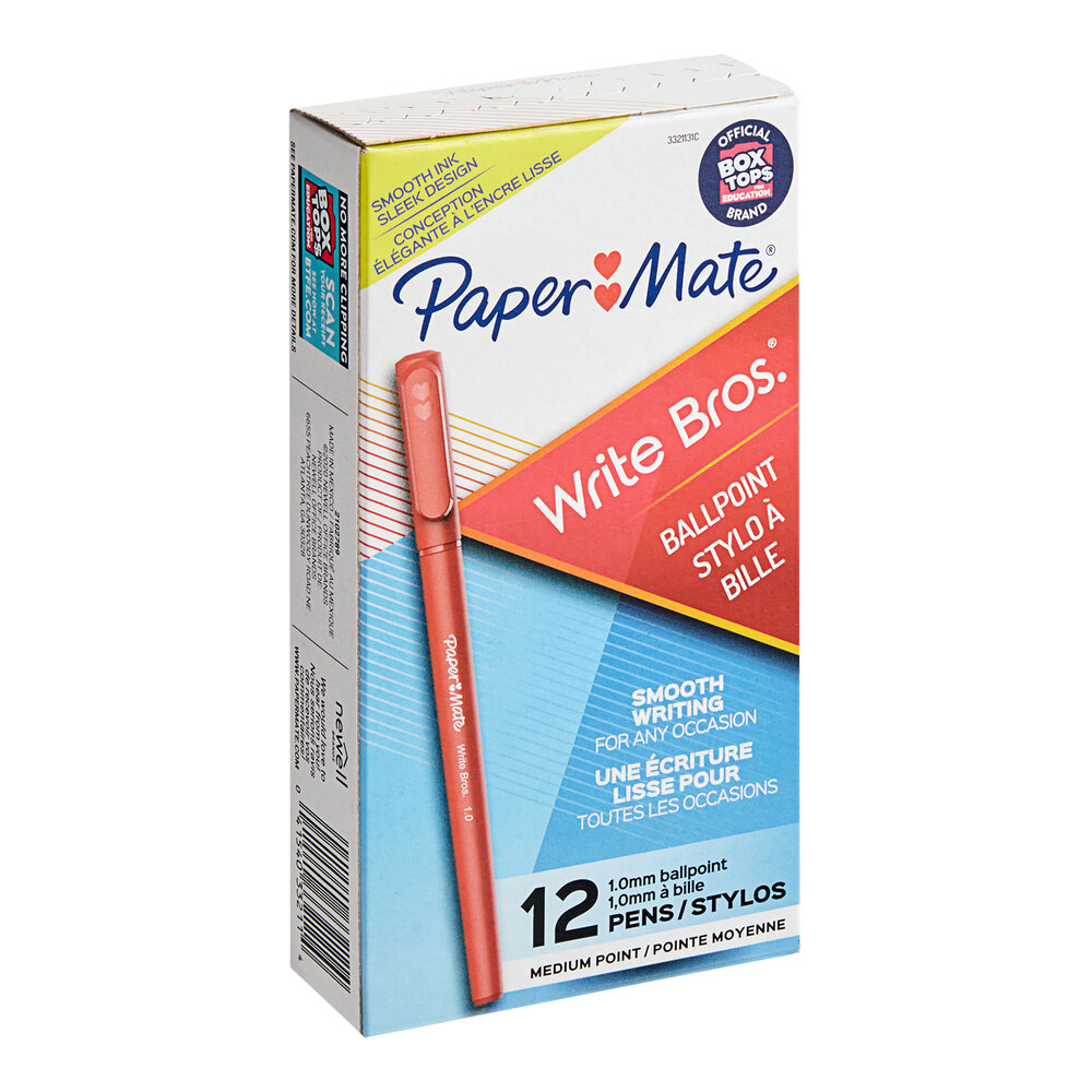 Paper Mate 3321131C Write Bros Red Ink with Red Barrel 1mm Ballpoint ...