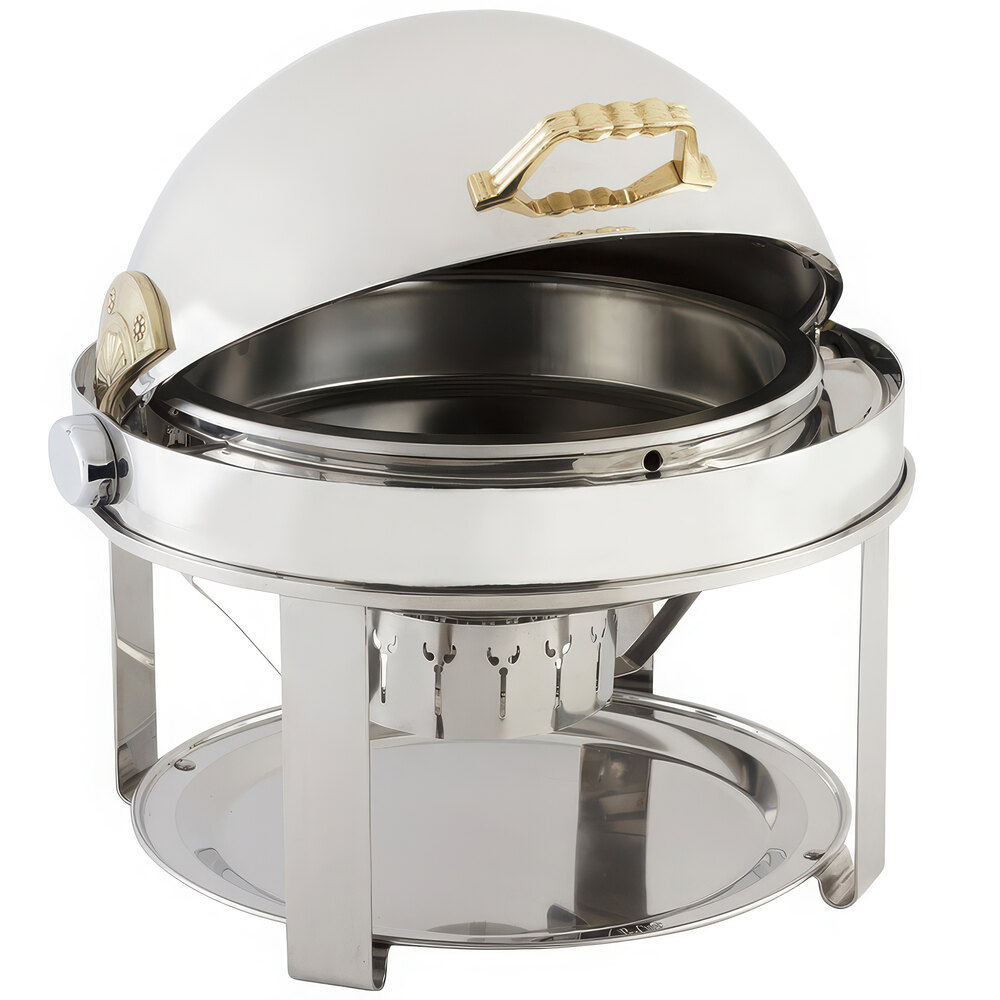 Bon Chef 12010 Elite Round 8 Qt. Dripless Round Stainless Steel with ...