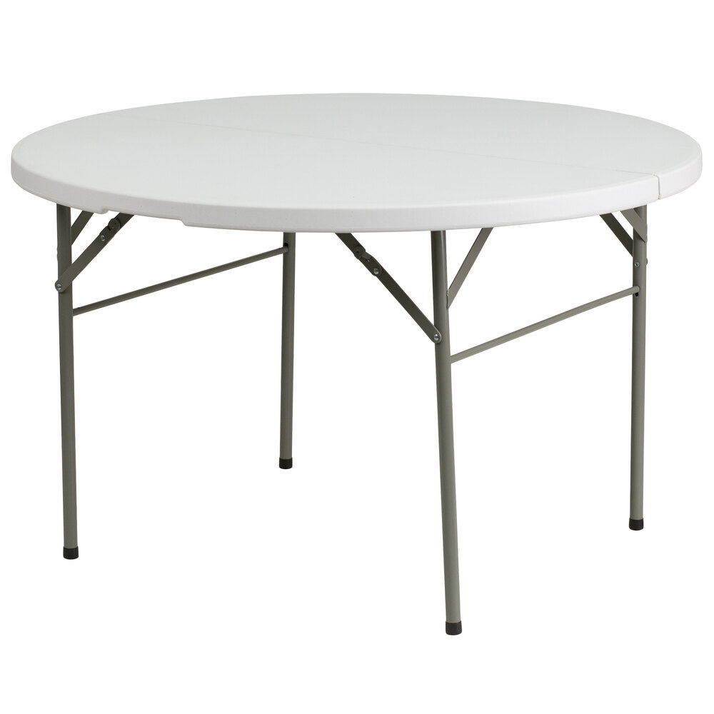 Flash Furniture DAD-122RZ-GG 48" Round Granite White Bi-Fold Plastic ...