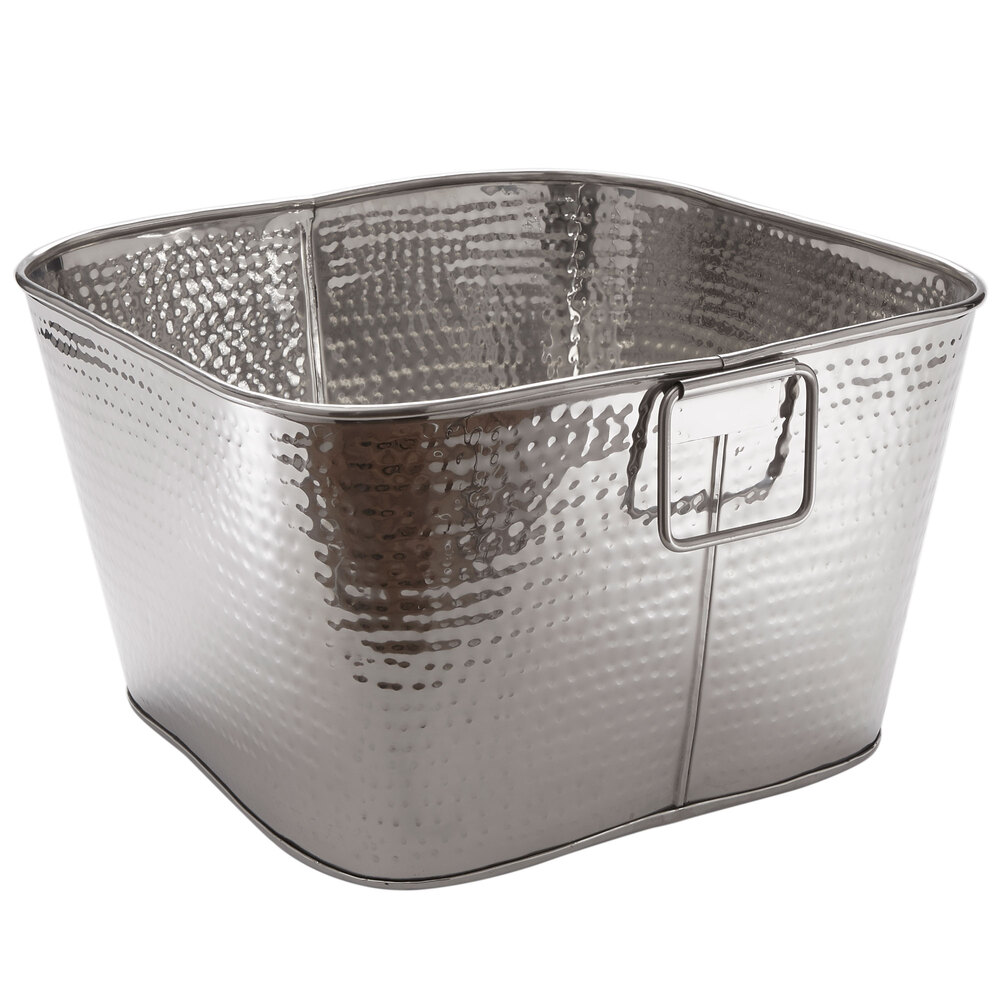 American Metalcraft STH16 16" x 9" Hammered Stainless Steel Square ...