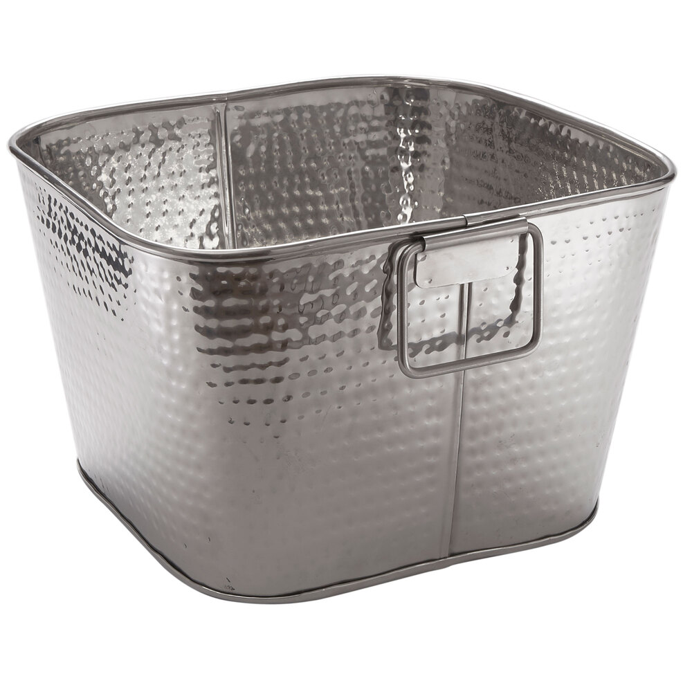 American Metalcraft STH14 14" x 8" Hammered Stainless Steel Square ...