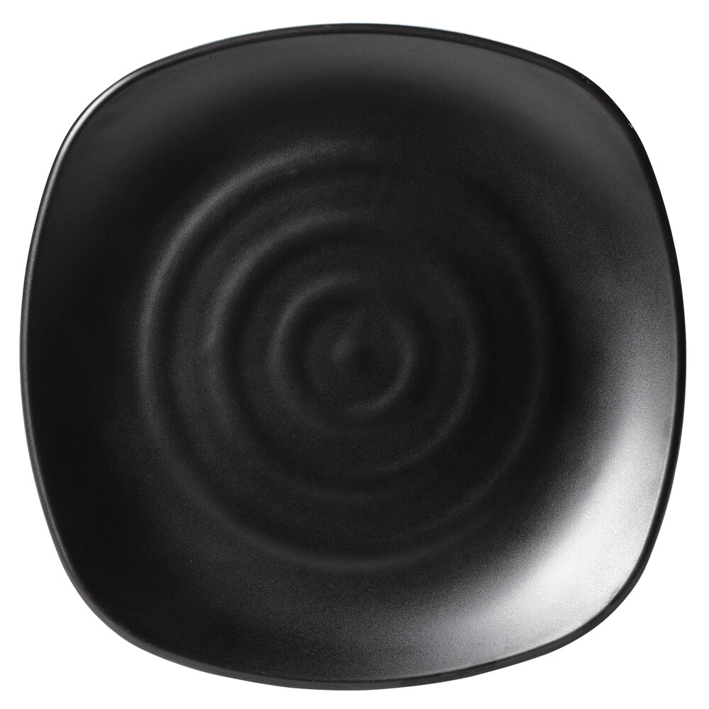 GET P-1175-BK Nara 11 3/4" Black Matte Square Melamine Plate - 12/Case