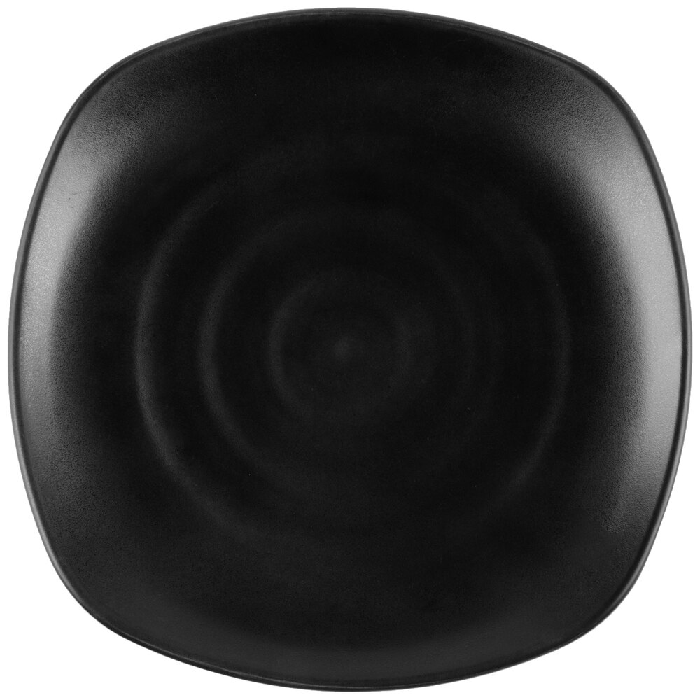 GET P-1175-BK Nara 11 3/4" Black Matte Square Melamine Plate - 12/Case