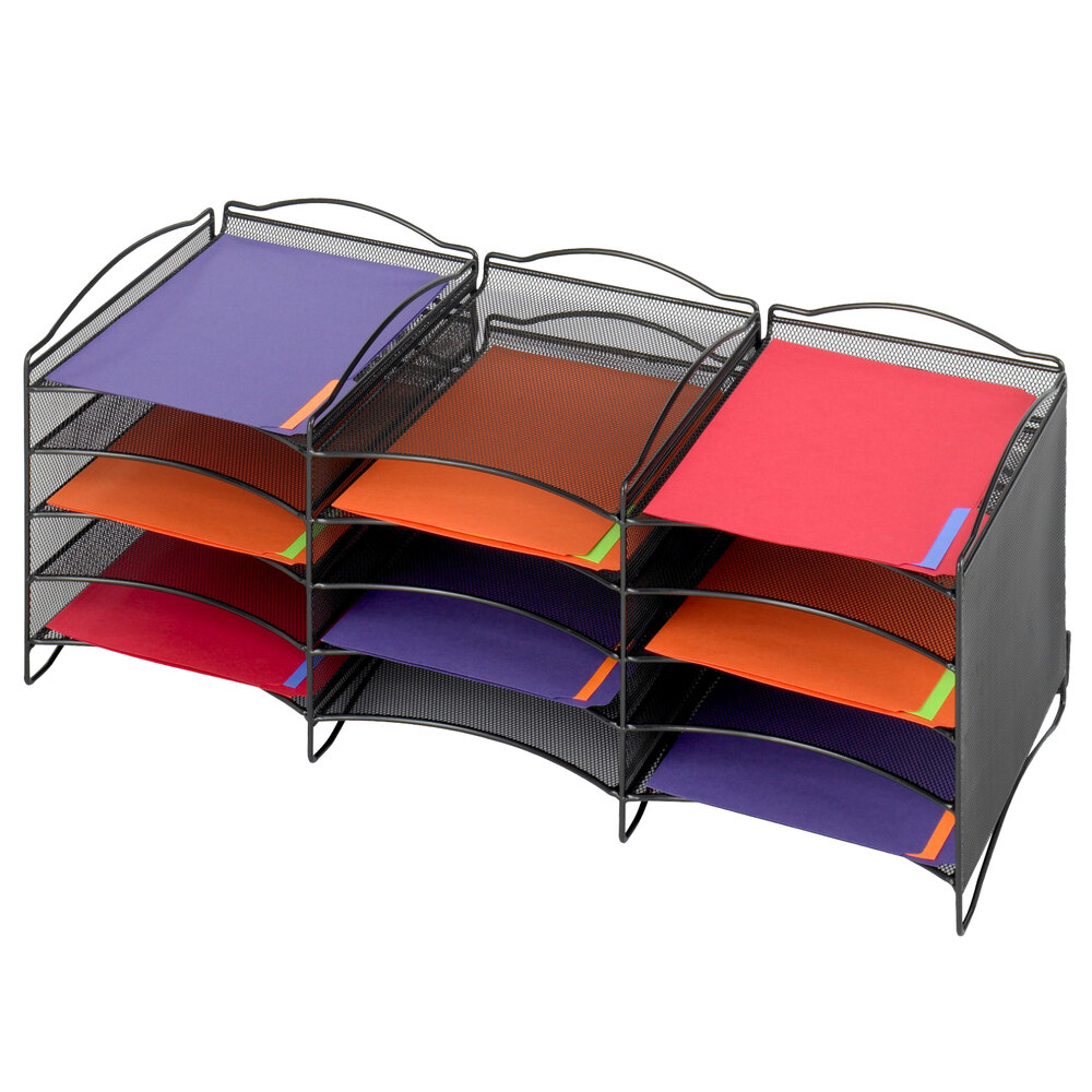 Safco 9430BL Onyx 30" x 12 3/4" x 11 1/4" Black 12 Section Steel ...