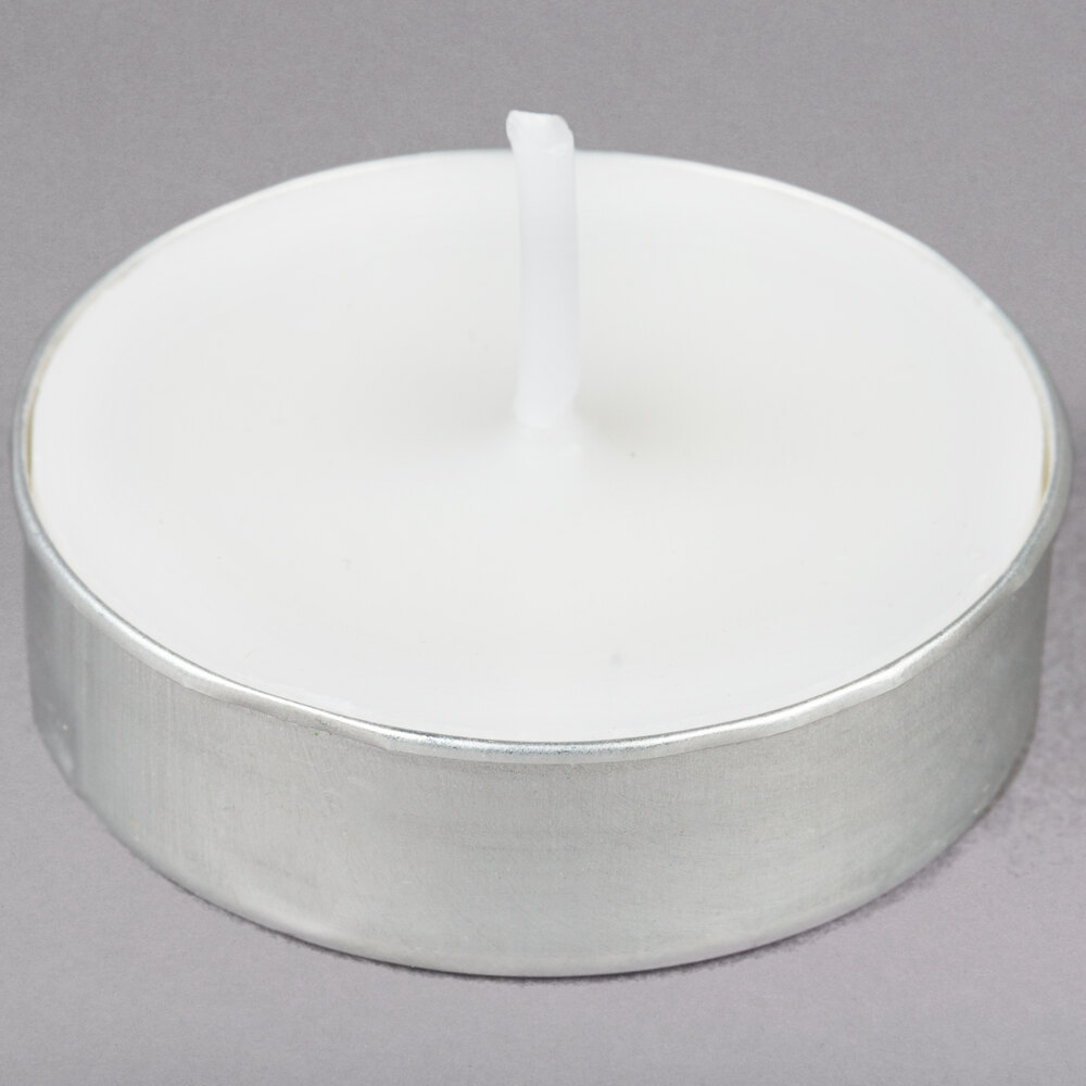 Leola Candle 3 to 4 Hour White Tea Light Candle - 500/Case