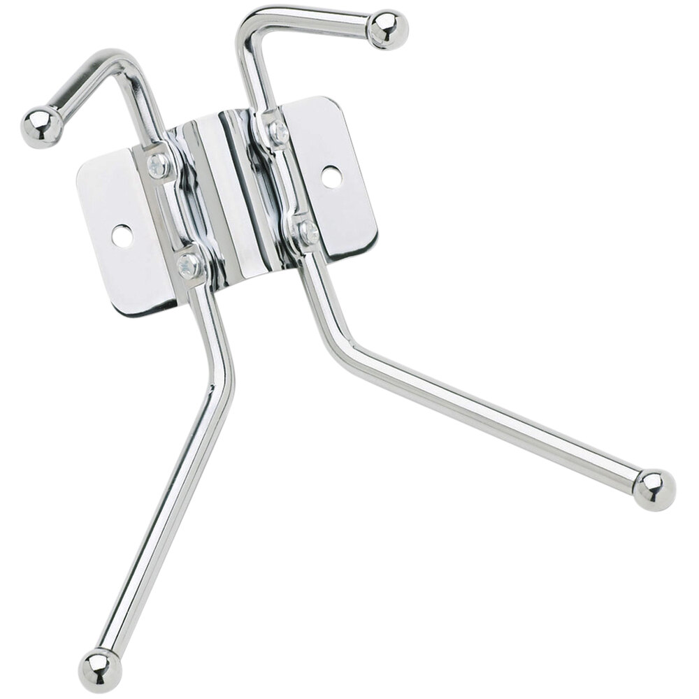 Safco 4160 Chrome Metal Two-Peg Coat Hook / Wall Rack