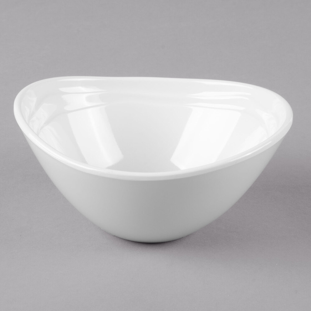 GET B-11-AW Magnolia 10 oz. Ivory (American White) Melamine Oval Bowl ...