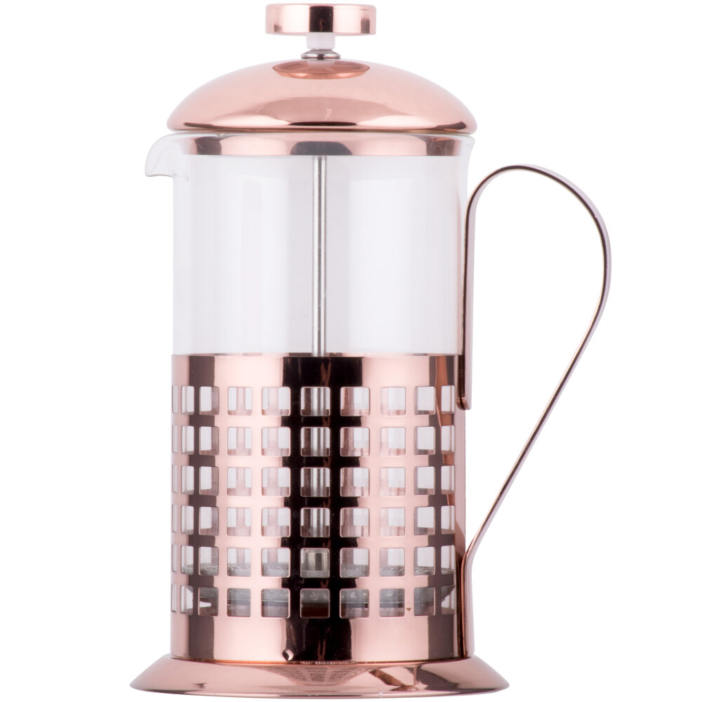 20 oz. Glass & Copper French Press ☕ | WebstaurantStore