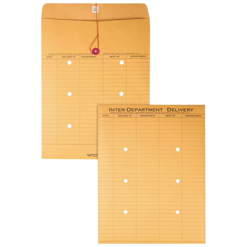 Quality Park 63561 #97 10" x 13" Brown Kraft Interoffice Envelope with ...