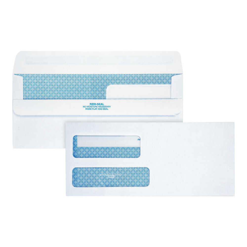 Quality Park 24519 #9 3 7/8" x 8 7/8" White Security Tinted Business ...