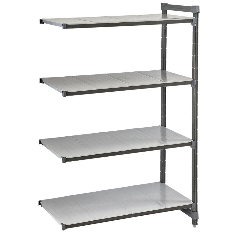 Cambro CBA183672S4580 Camshelving® Basics Plus Solid 4-Shelf Add On ...