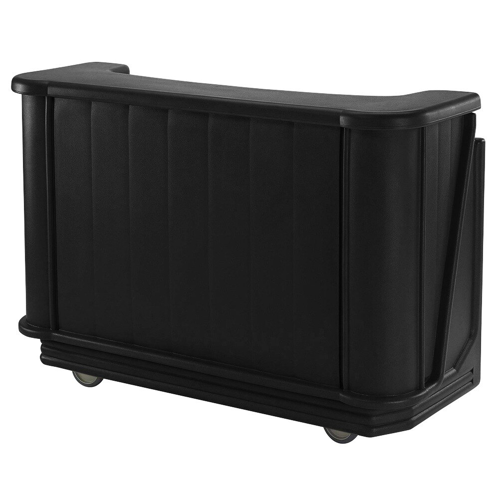 Cambro BAR650110 Black Cambar® 67" Portable Bar with 7-Bottle Speed Rail
