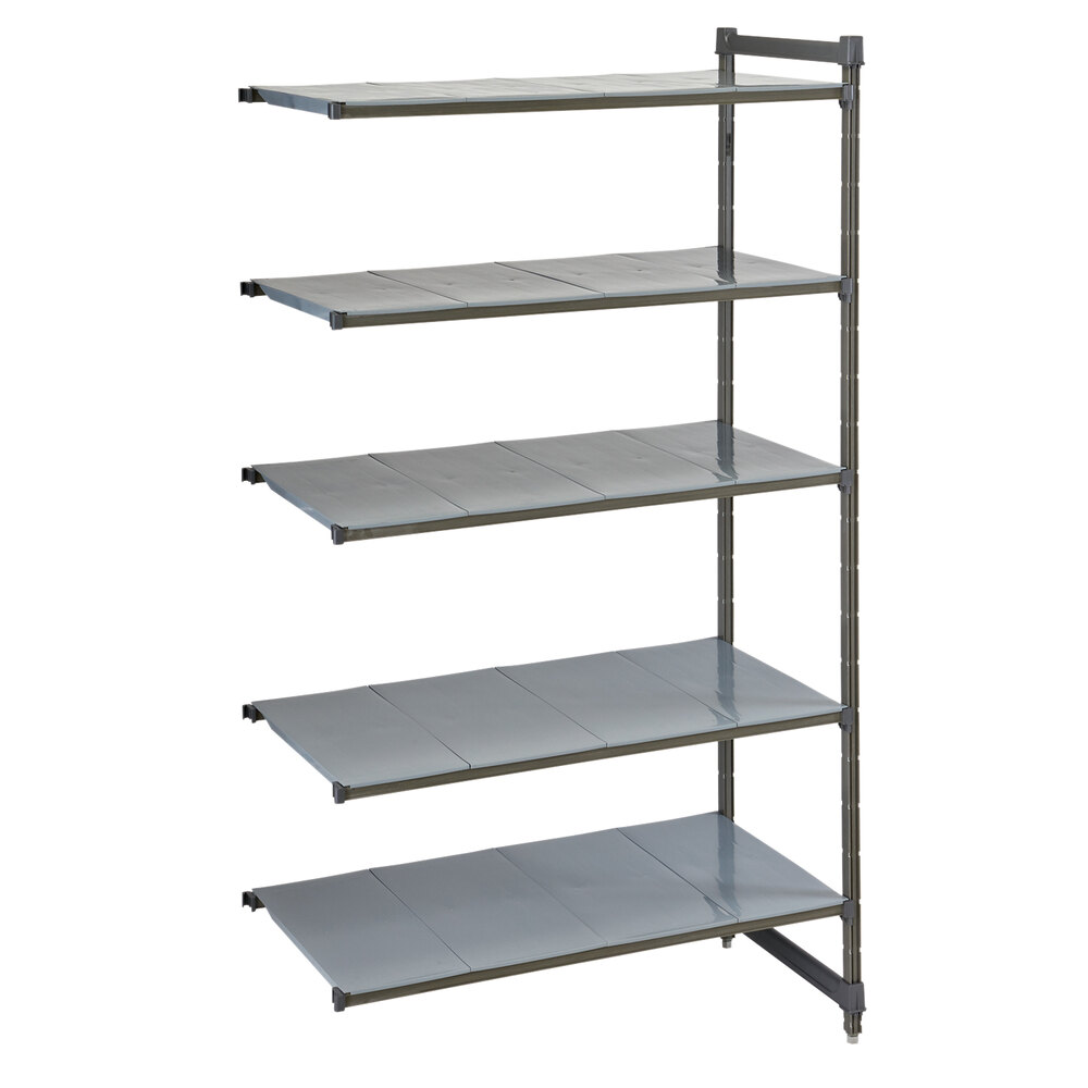 Cambro CBA244884S5580 Camshelving® Basics Plus Solid 5-Shelf Add On ...