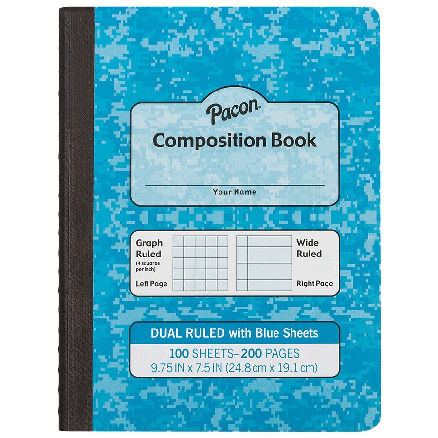 Pacon MMK37160 7 1/2" x 9 3/4" Blue Dual 1/4" Quadrille Ruling 3/8 ...